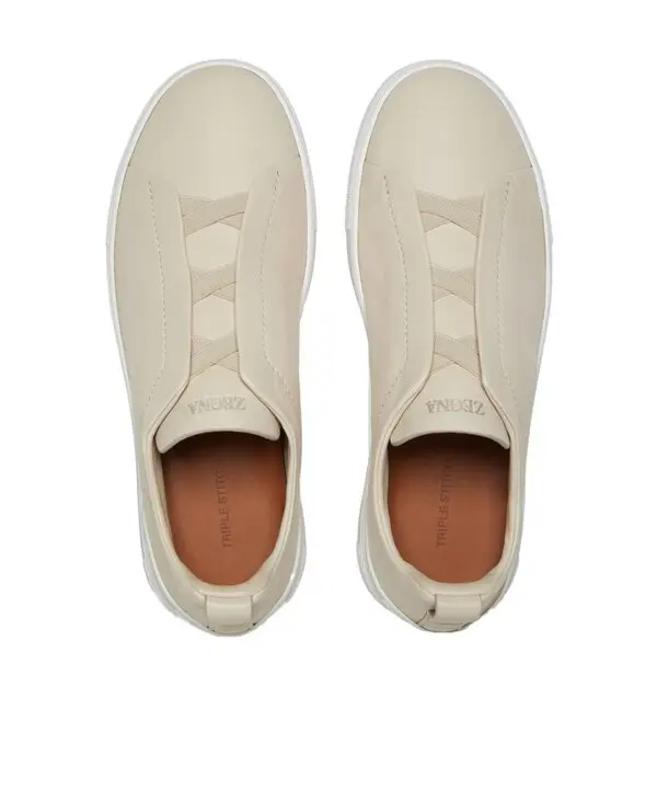 Zegna Triple Stitch Sneakers - Light Beige