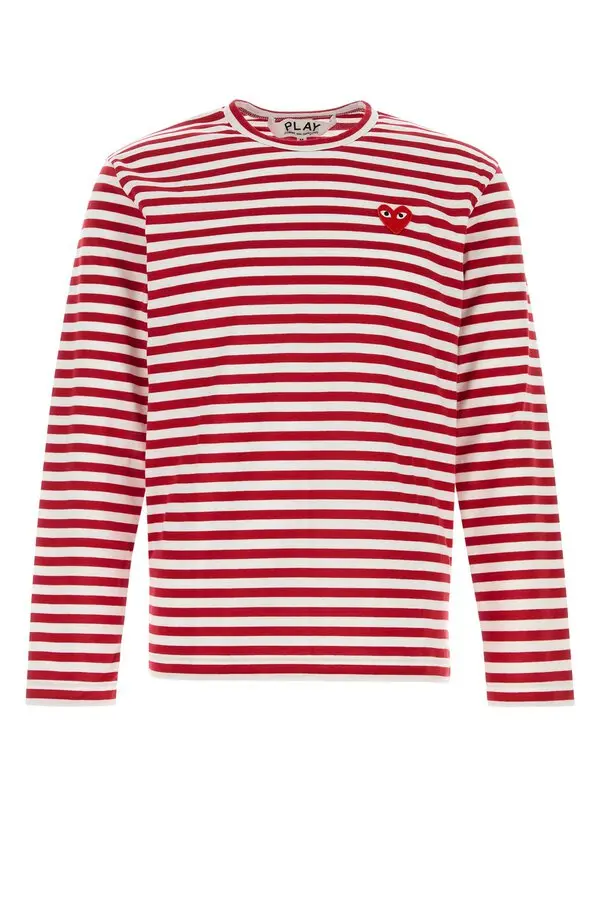 Play Comme Des Garcon Embroidered Cotton T-shirt