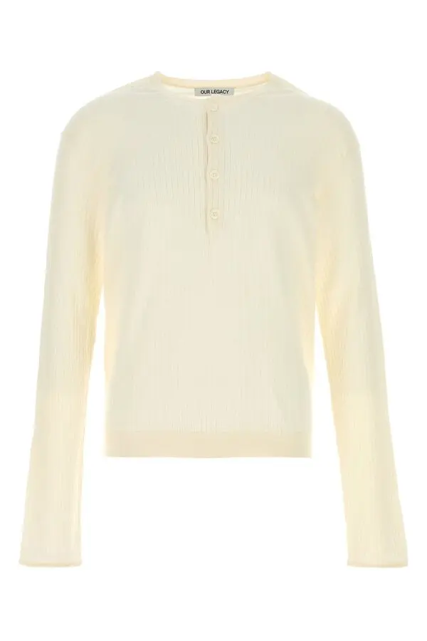 Our Legacy Ribbed Cotton Sweater With Button Detail