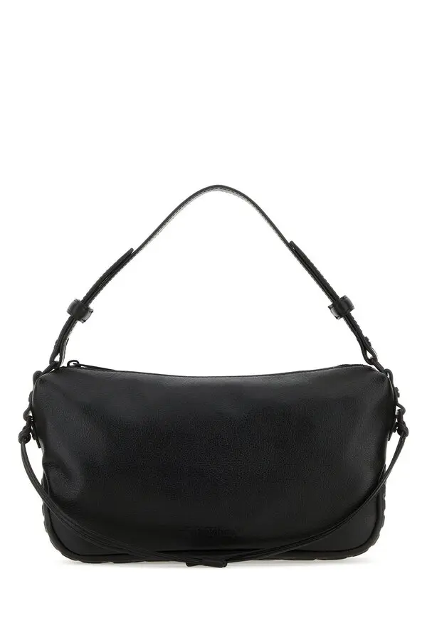 Off-White Leather Biker Tire Shoulder Bag - Black