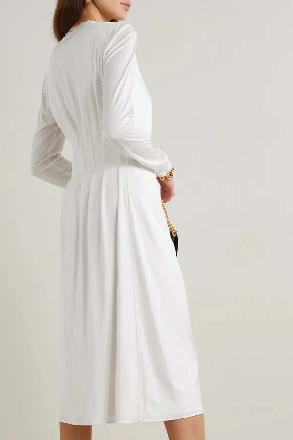 TOM FORD Draped Silk-jersey Wrap Midi Dress