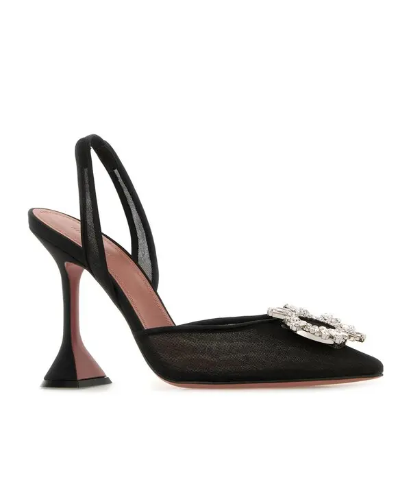 Amina Muaddi Begum Pumps With Embellished Toe - Black