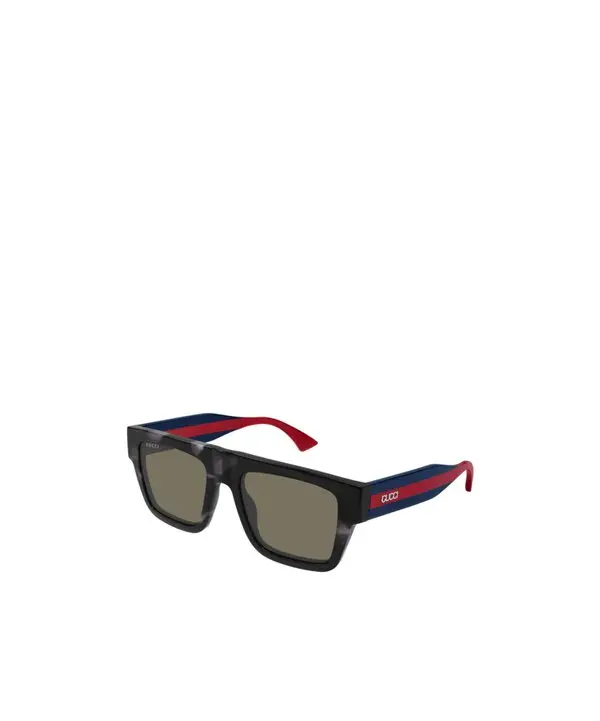 Gucci Square Frame Sunglasses With Temple Logo Details