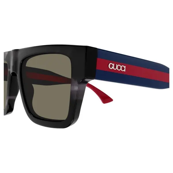 Gucci Square Frame Sunglasses With Temple Logo Details