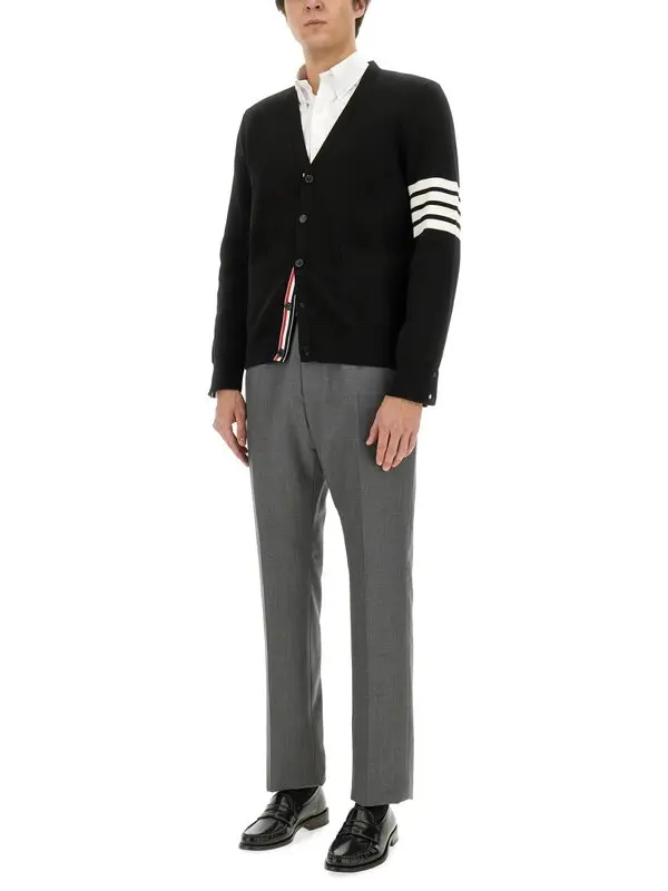 Thom Browne 4-bar V-neck Cardigan - Black