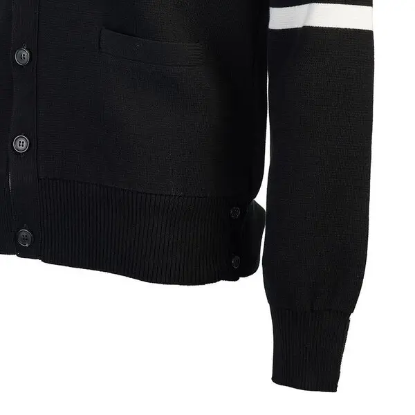 Thom Browne 4-bar V-neck Cardigan - Black