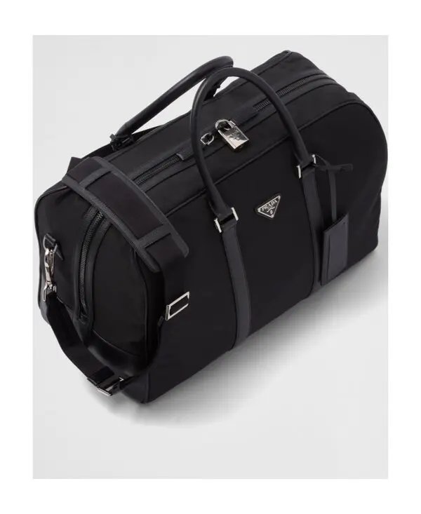 Prada Logo Plaque Zipped Travel Bag