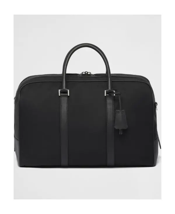 Prada Logo Plaque Zipped Travel Bag