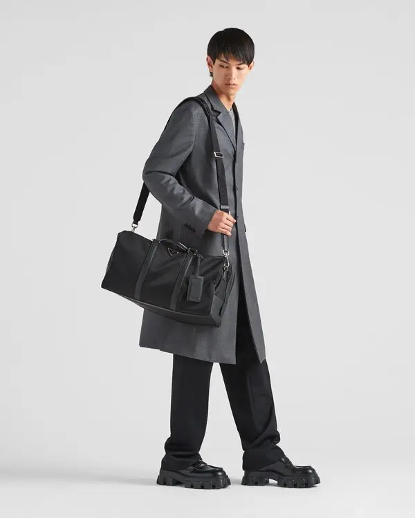 Prada Logo Plaque Zipped Travel Bag