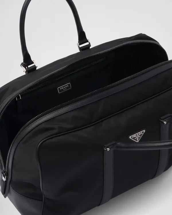Prada Logo Plaque Zipped Travel Bag