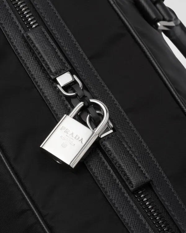 Prada Logo Plaque Zipped Travel Bag