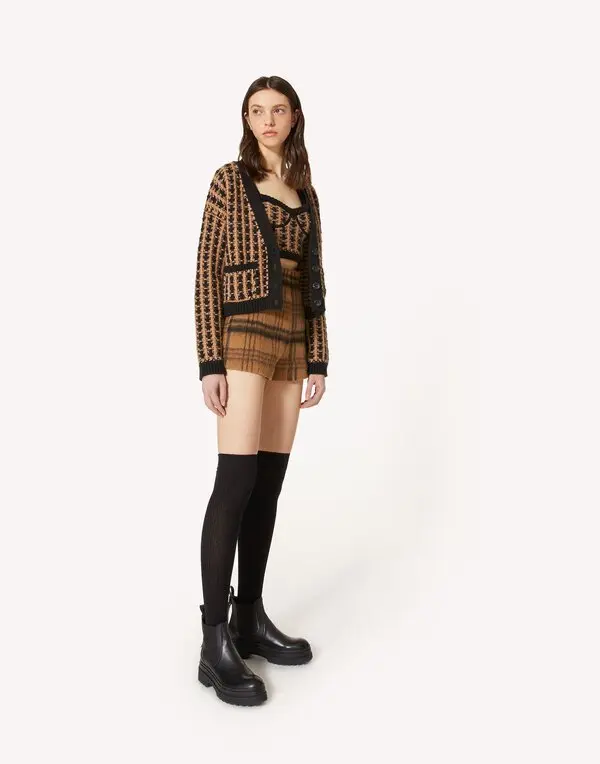 Red Valentino Plaid Detail Shorts