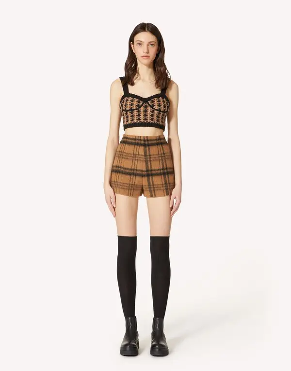 Red Valentino Plaid Detail Shorts