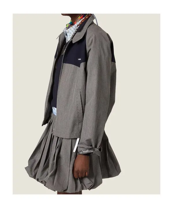 Miu Miu Gingham Check Blouson Jacket