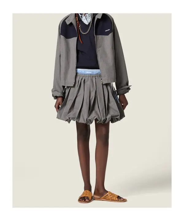 Miu Miu Gingham Check Blouson Jacket
