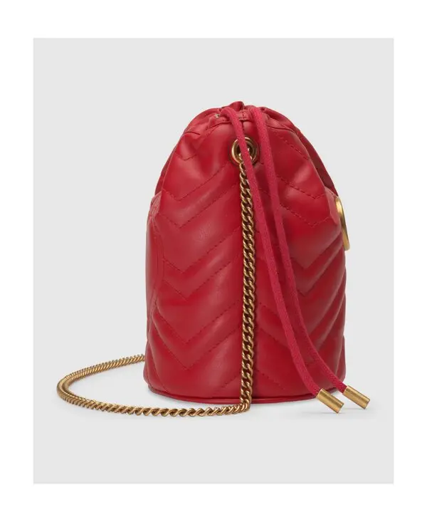Gucci Gg Marmont Mini Bucket Bag - Red
