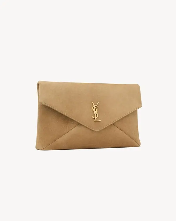 Saint Laurent Cassandre Large Envelope Pouch - Golden Leaf