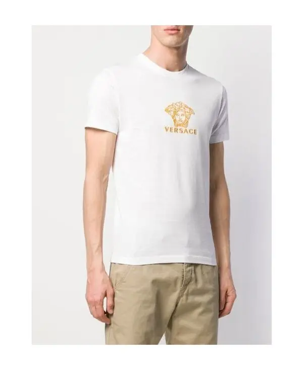 Versace Logo Embroidered T-shirt