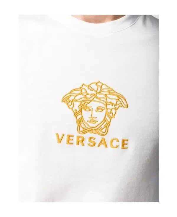 Versace Logo Embroidered T-shirt
