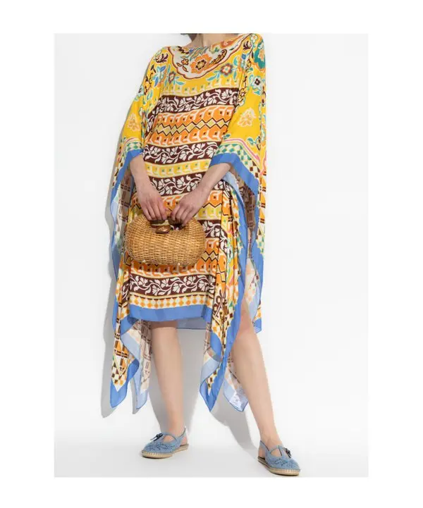 Etro Paisley Printed Kaftan Dress - Nude