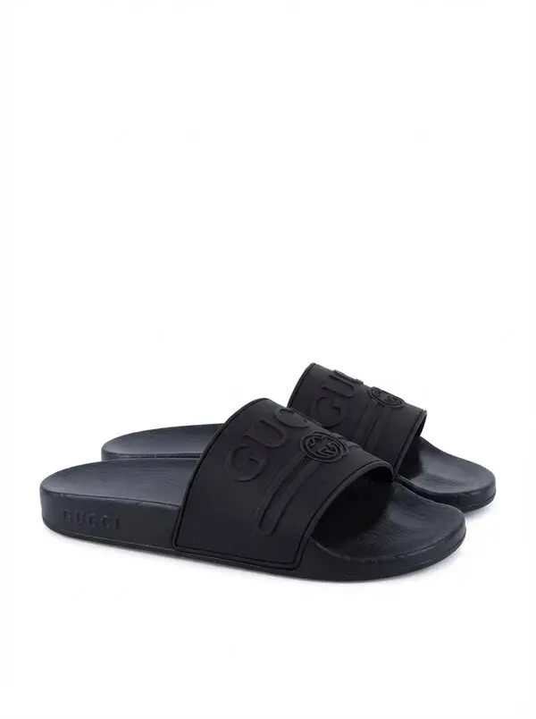 Gucci Logo Rubber Slide Sandals