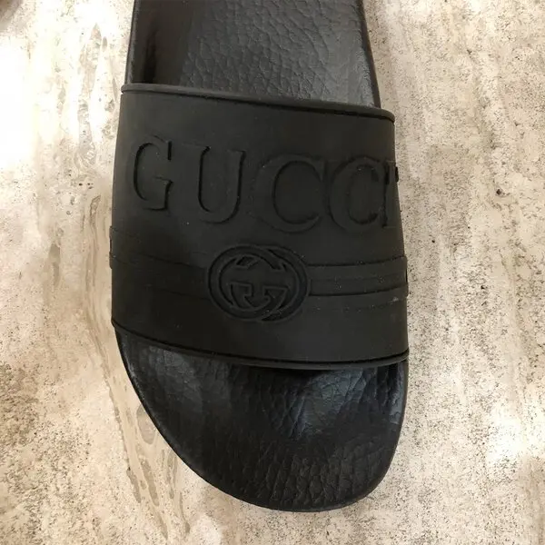 Gucci Logo Rubber Slide Sandals