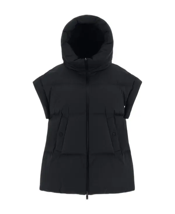 Herno Sleeveless Down Jacket With High Neck And Hood