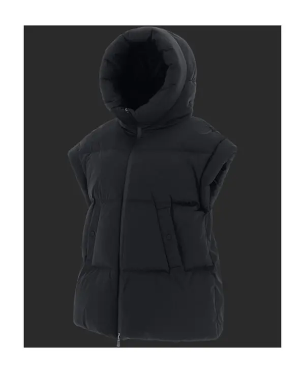 Herno Sleeveless Down Jacket With High Neck And Hood