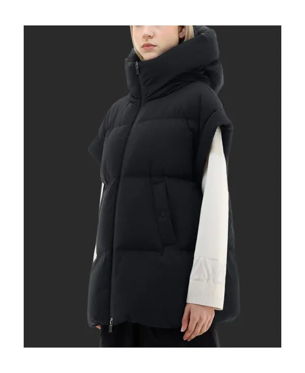 Herno Sleeveless Down Jacket With High Neck And Hood