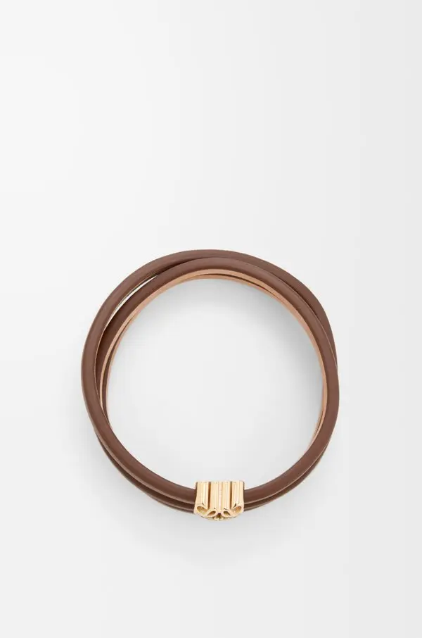 Loewe Anagram Bombe Twist Calfskin Bracelet - Cocoa