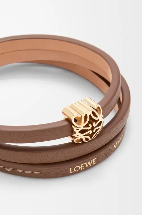 Loewe Anagram Bombe Twist Calfskin Bracelet - Cocoa