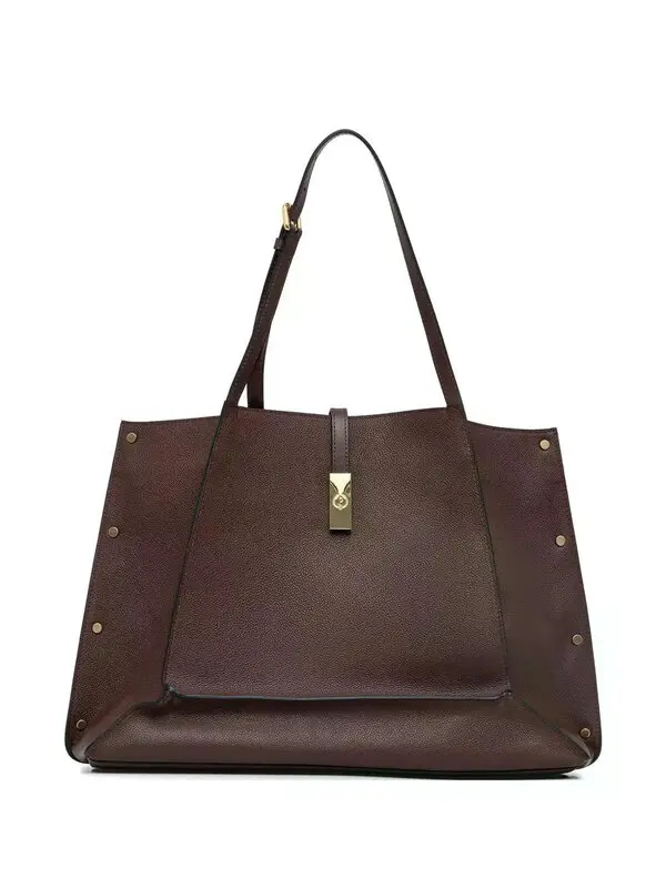 POLLINI Grained Stud-detail Tote Bag - Brown