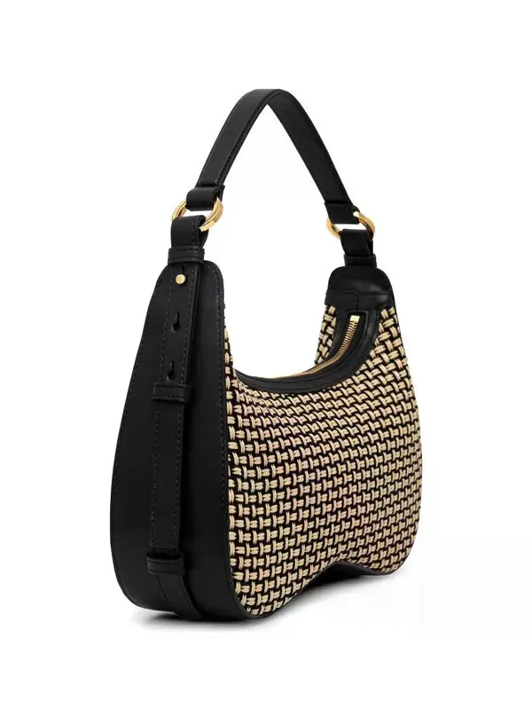 POLLINI Identity Woven Leather-trimmed Shoulder Bag