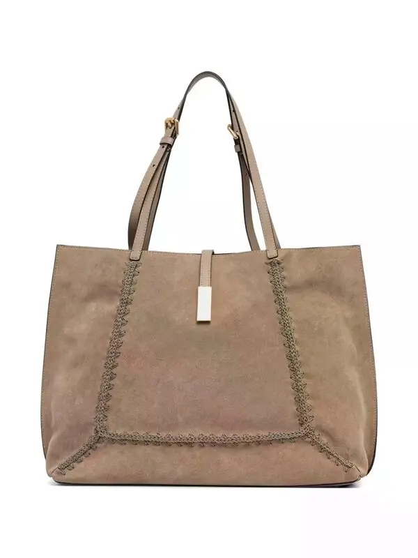 POLLINI Austin Suede Tote Bag - Neutrals