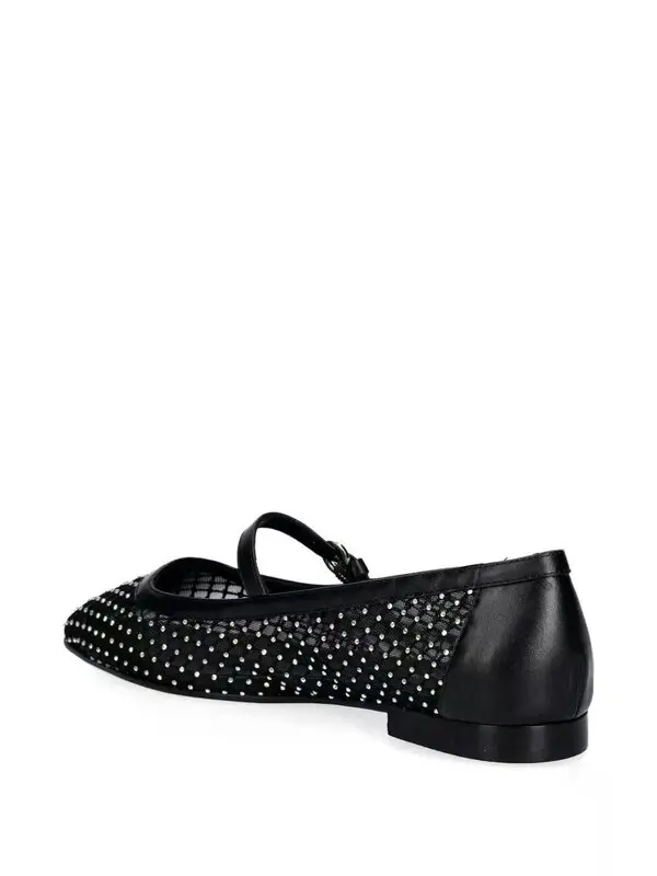POLLINI Nina Crystal-embellished Mesh Ballet Flats - Black