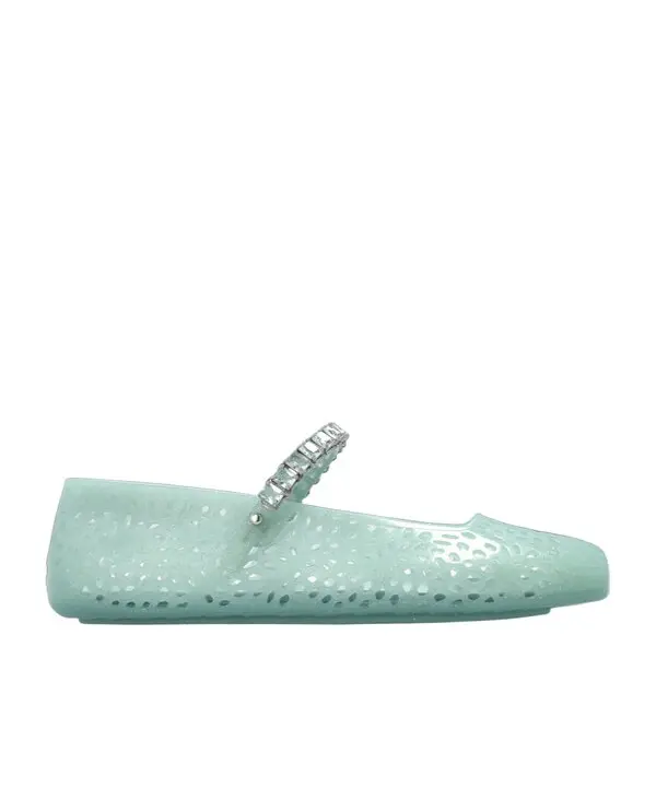 JIMMY CHOO Round-toe Ballet Flats With Embellished Strap - Green