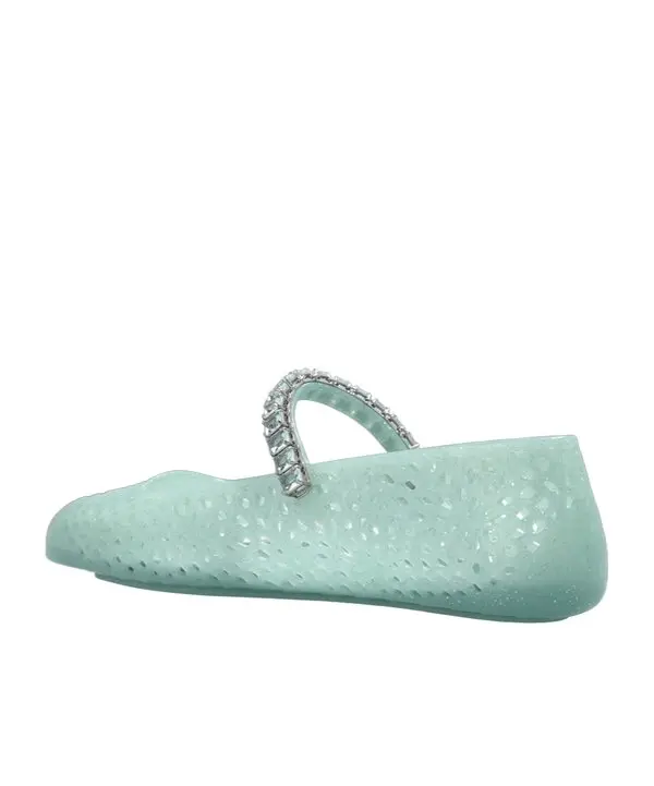JIMMY CHOO Round-toe Ballet Flats With Embellished Strap - Green