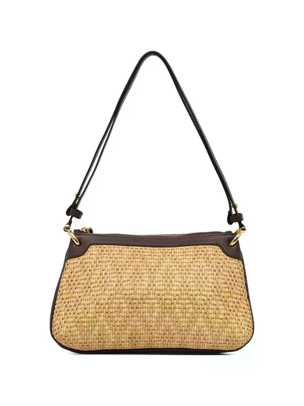 POLLINI Woven Design Leather Trim Shoulder Bag