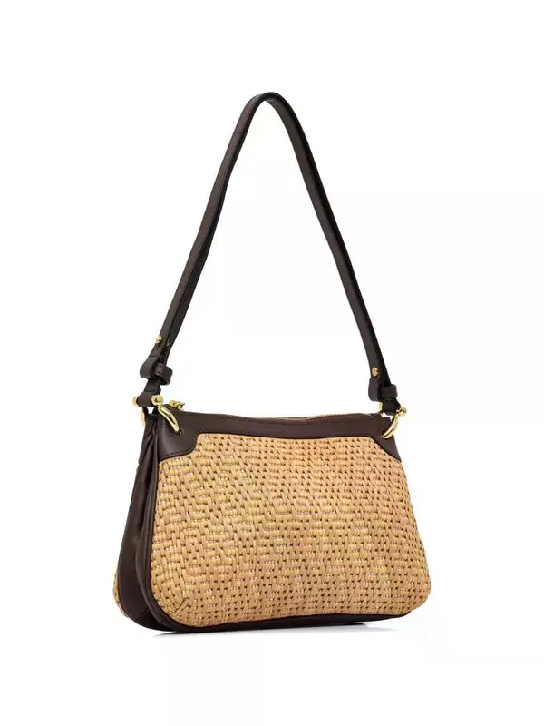 POLLINI Woven Design Leather Trim Shoulder Bag