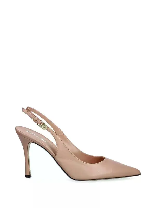 POLLINI Pink Leather Pointed Toe Slingback Pumps