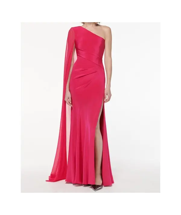 Roland Mouret Asymmetrical One-shoulder Gown With Cape Effect