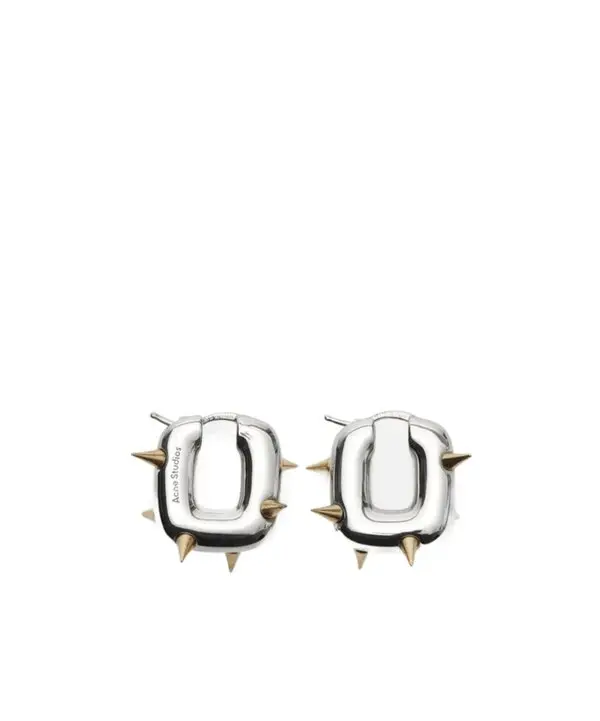 Acne Studios Chunky Loop Earrings With Spikes - White