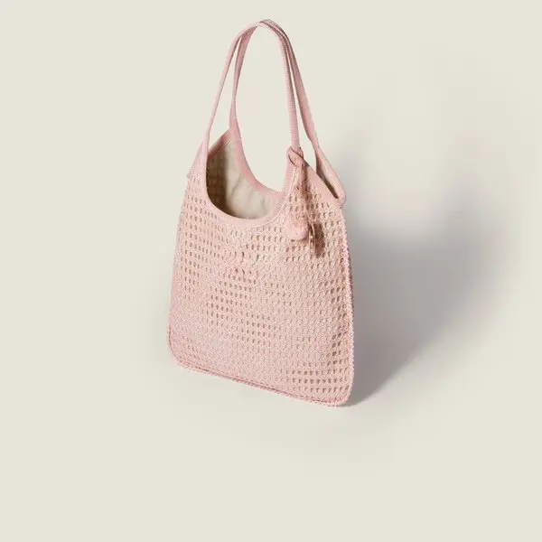Miu Miu Raffia Crochet Tote Bag