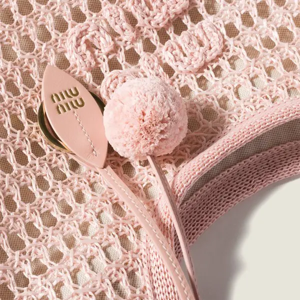 Miu Miu Raffia Crochet Tote Bag