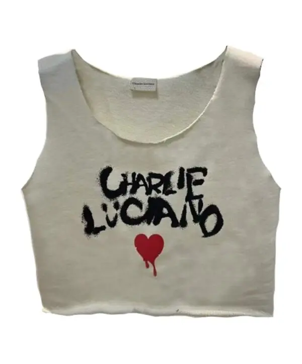 CHARLIE LUCIANO Graffiti Heart Sleeveless Vest