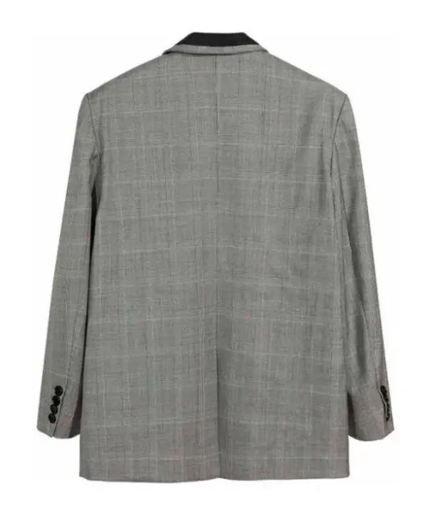 CHARLIE LUCIANO Lapel Plaid Suit Jacket