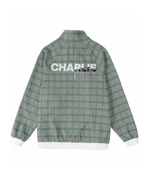 CHARLIE LUCIANO Plaid Zip-up Jacket With Letter Logo