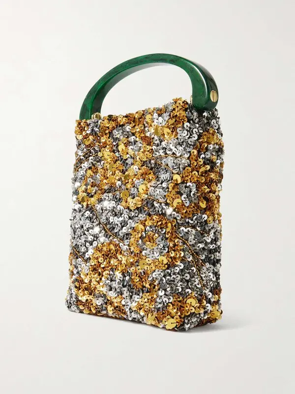 Dries Van Noten Embellished Sequined Shoulder Bag