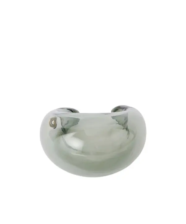 Alaïa Puffed Glass Cuff With Gold-tone Rings - Gray
