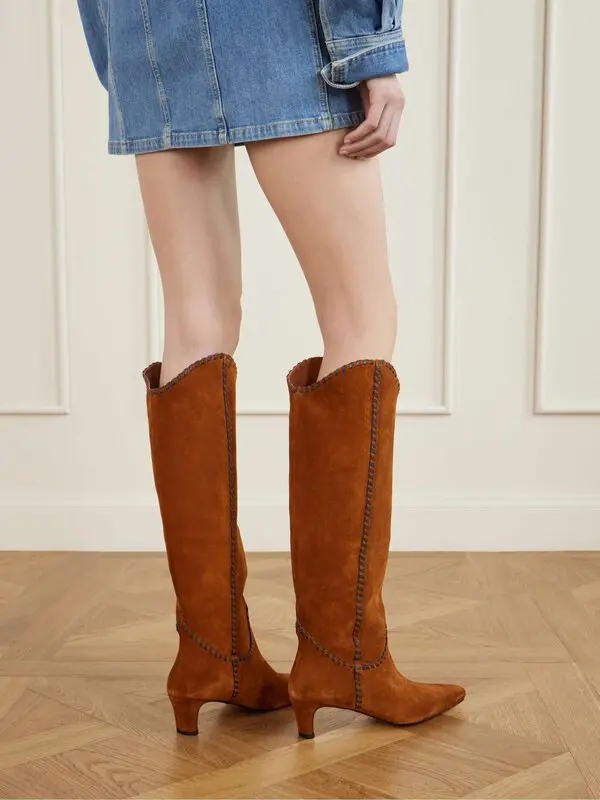 Staud Wally Suede Knee-high Boots - Brown